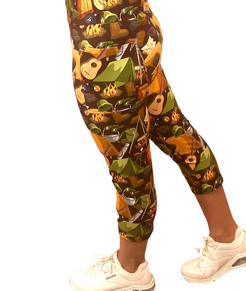 PLUS SIZE CAMPING YOGA BAND LEGGING CAPRIS WITH POCKETS – Luv 21 ...